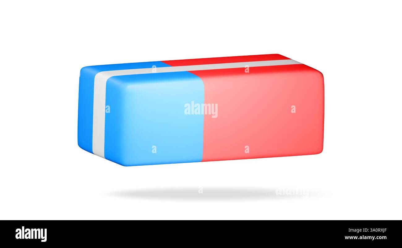 3D blue red rubber eraser isolated on white Stock Vector Image & Art ...