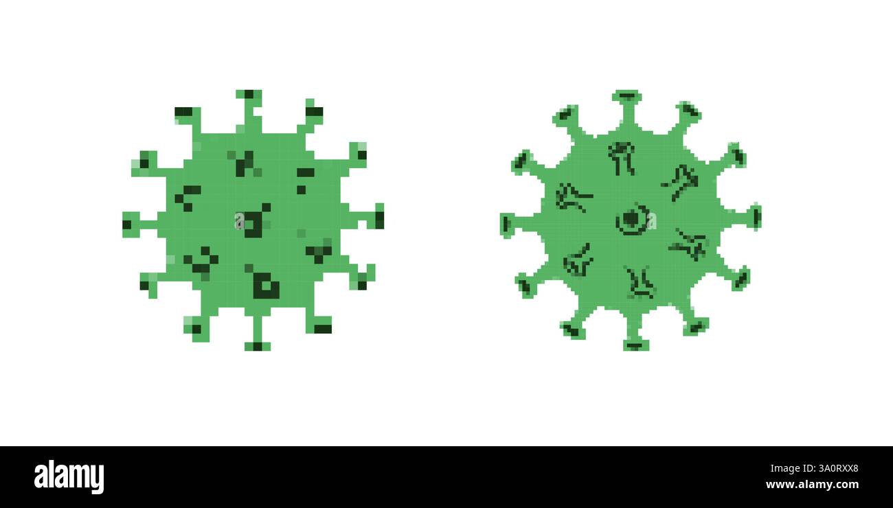 Digital art of virus concepts indicating health and disease awareness ...