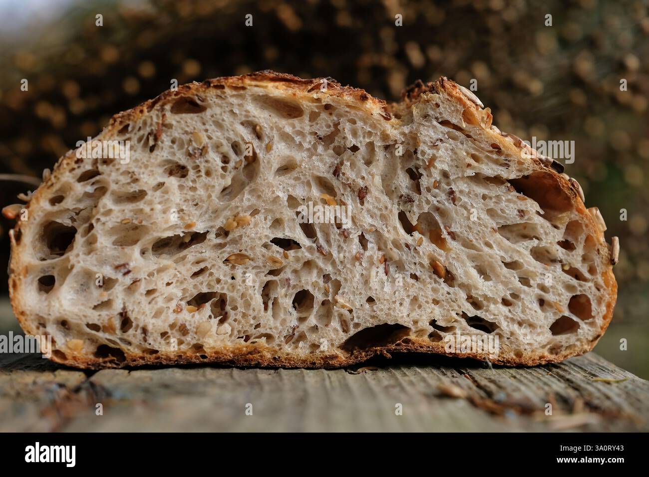 Sourdough Multigrain Bread. Wheat and Rye Wholemeal Flour Bread Stock ...
