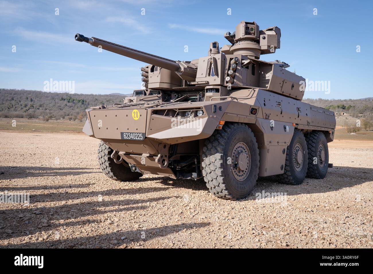 The Jaguar armoured fighting vehicle pictured with a driver during the ...