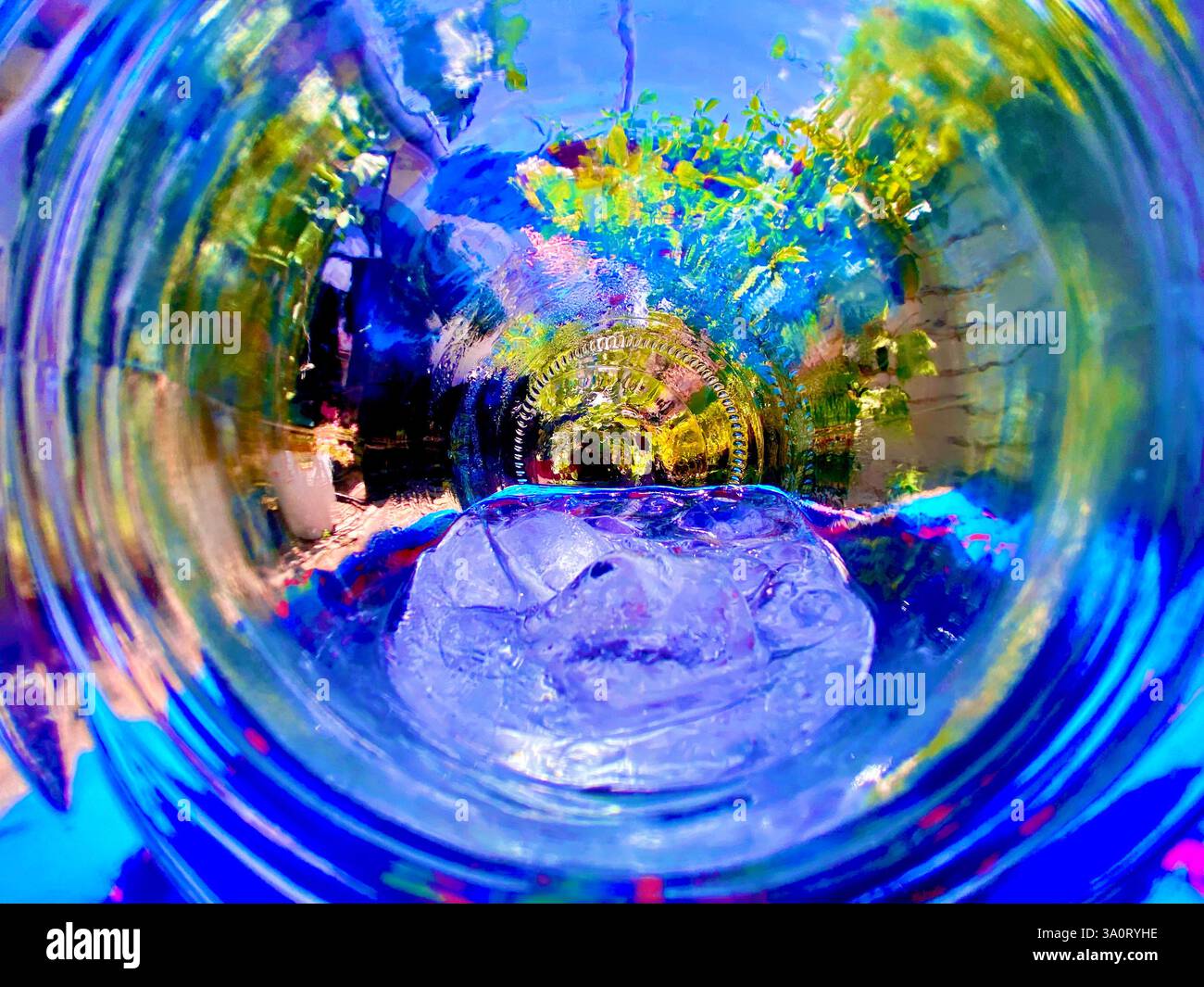 A mesmerizing artistic photograph featuring a glass sphere capturing ...