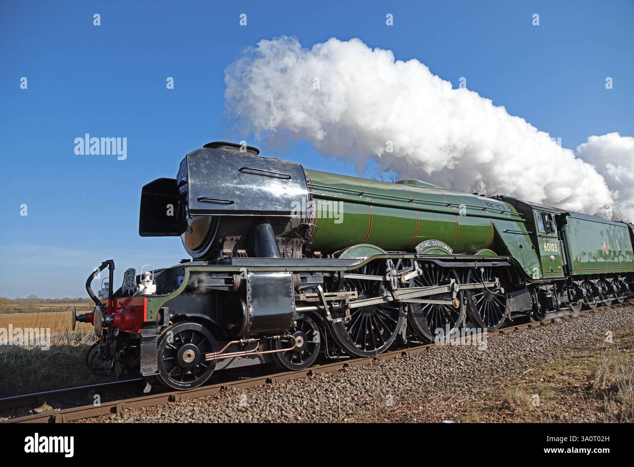 The world-famous Flying Scotsman 60103 steam train locomotive seen on ...