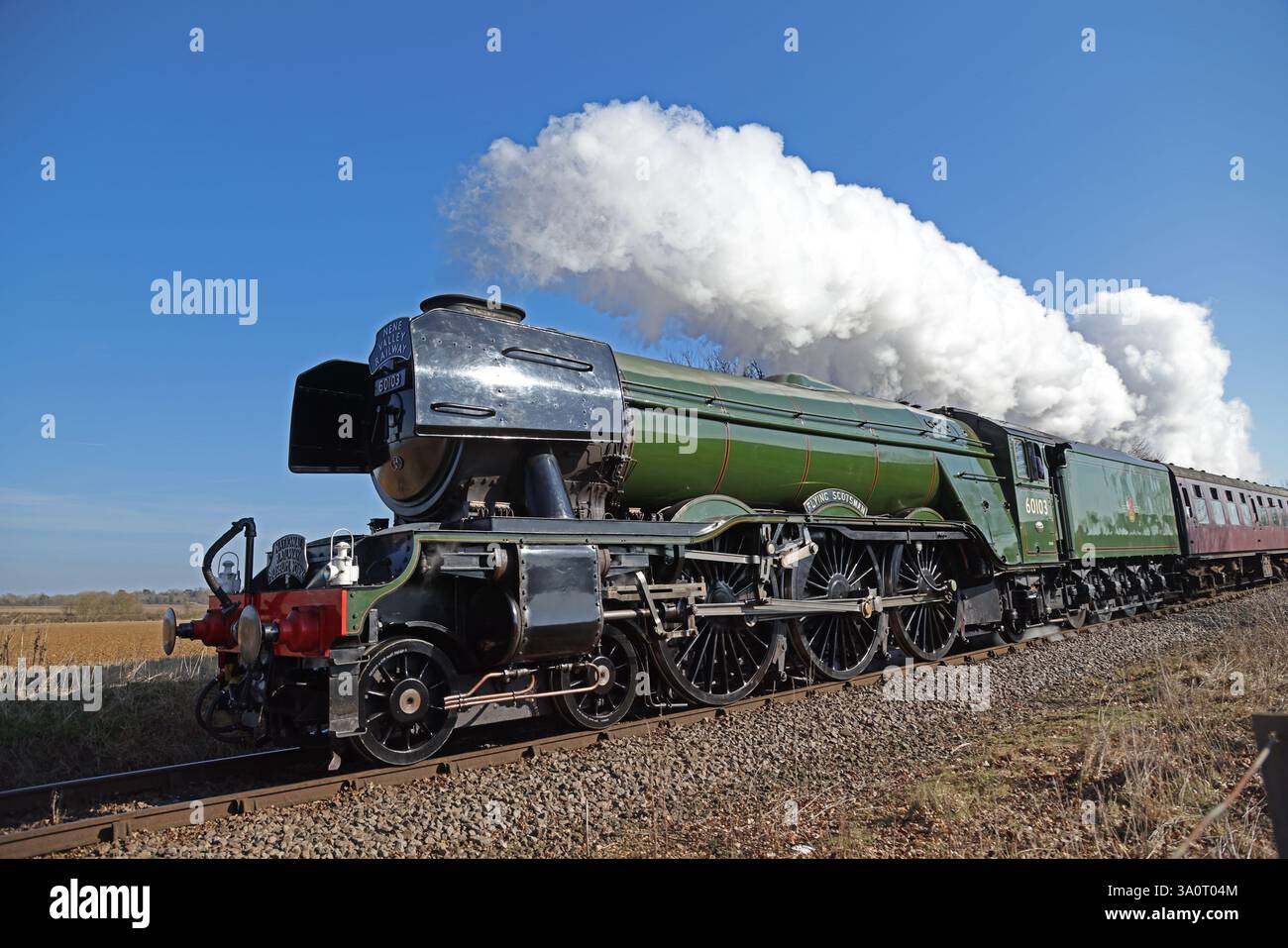 The world-famous Flying Scotsman 60103 steam train locomotive seen on ...