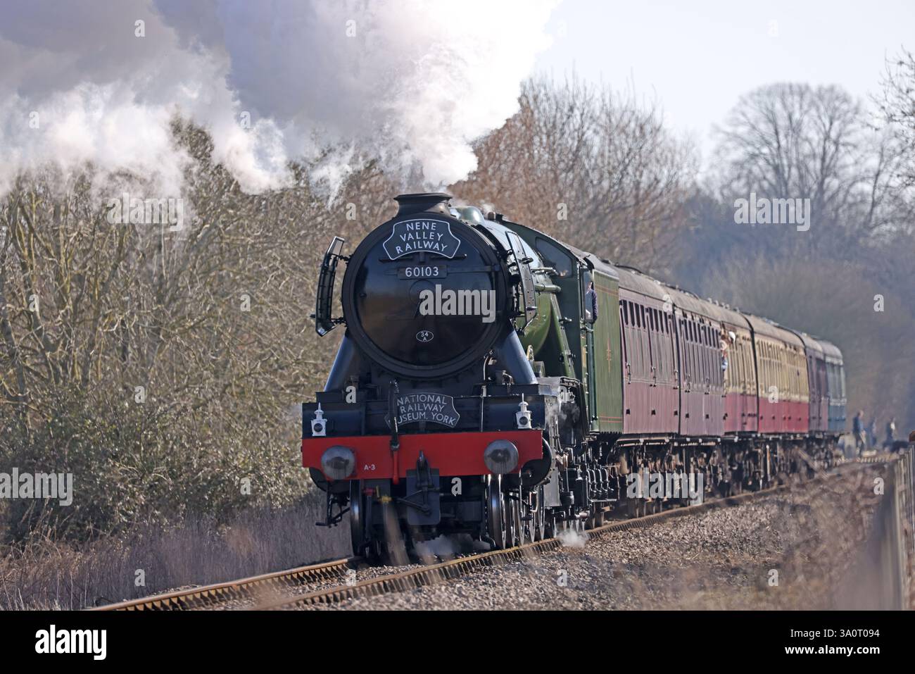 The world-famous Flying Scotsman 60103 steam train locomotive seen on ...