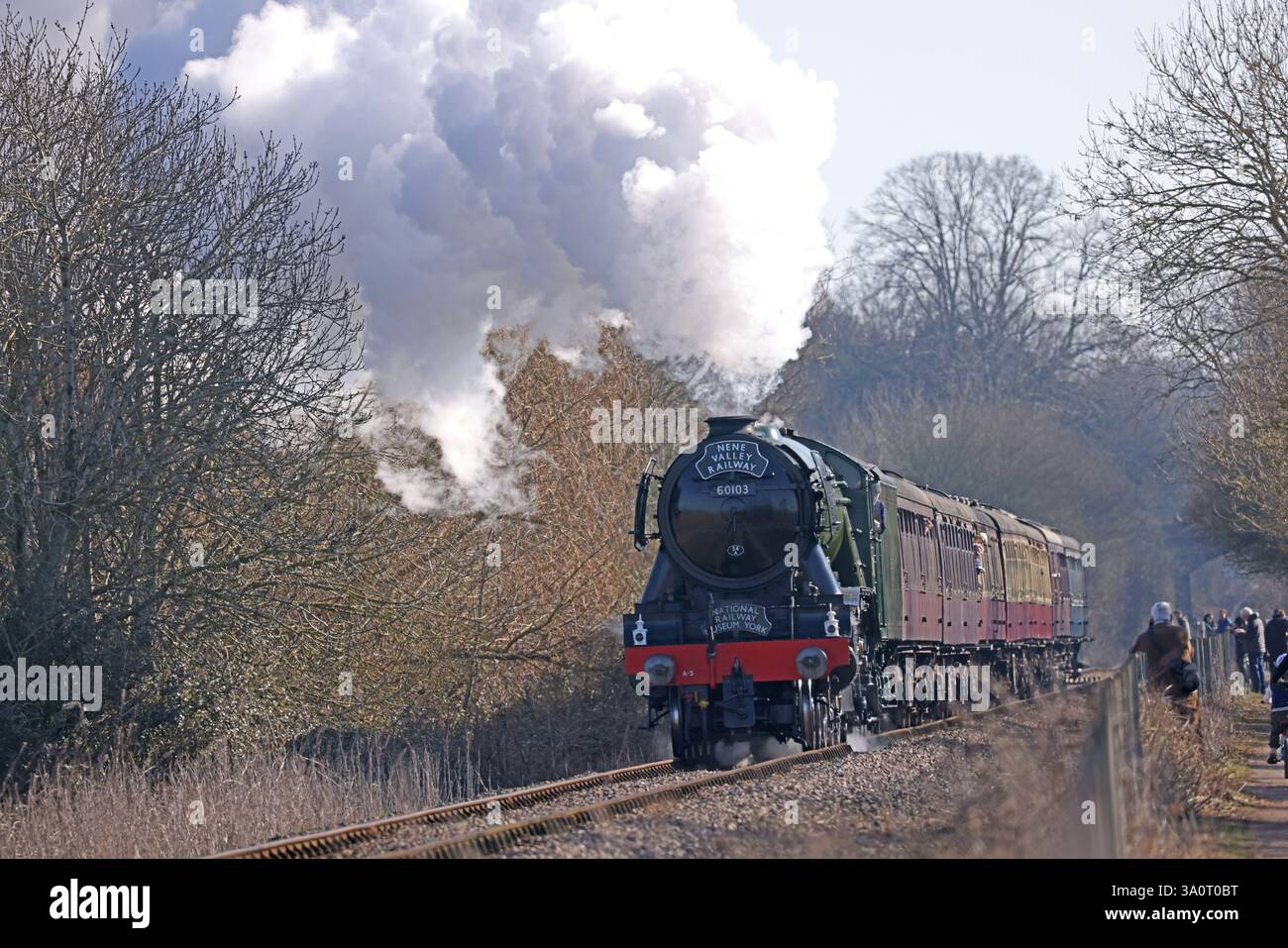 The world-famous Flying Scotsman 60103 steam train locomotive seen on ...