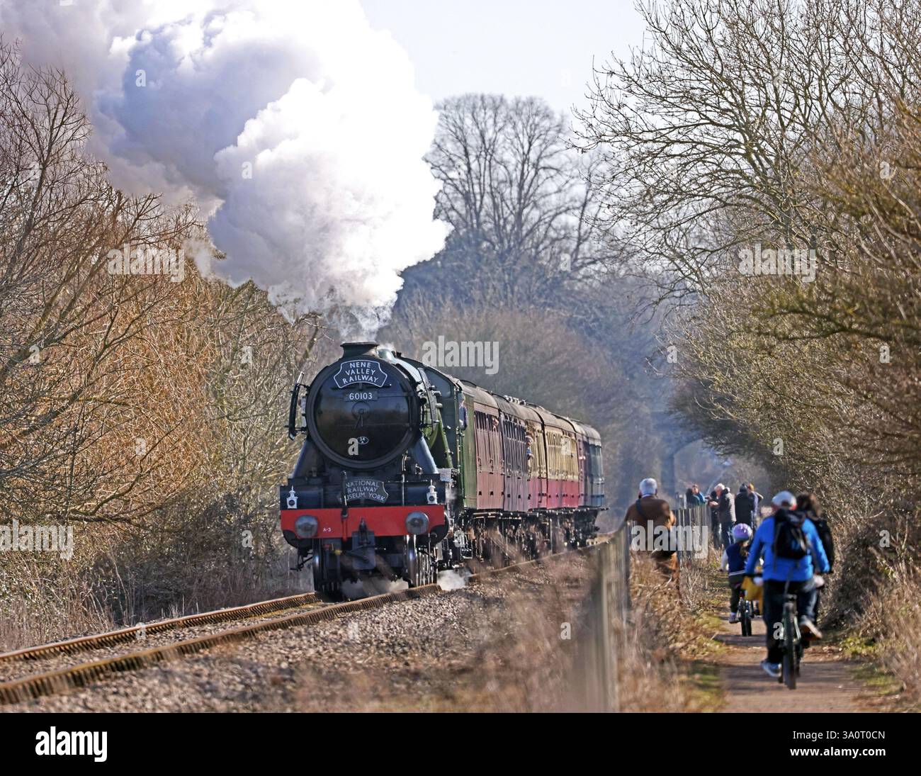 The world-famous Flying Scotsman 60103 steam train locomotive seen on ...
