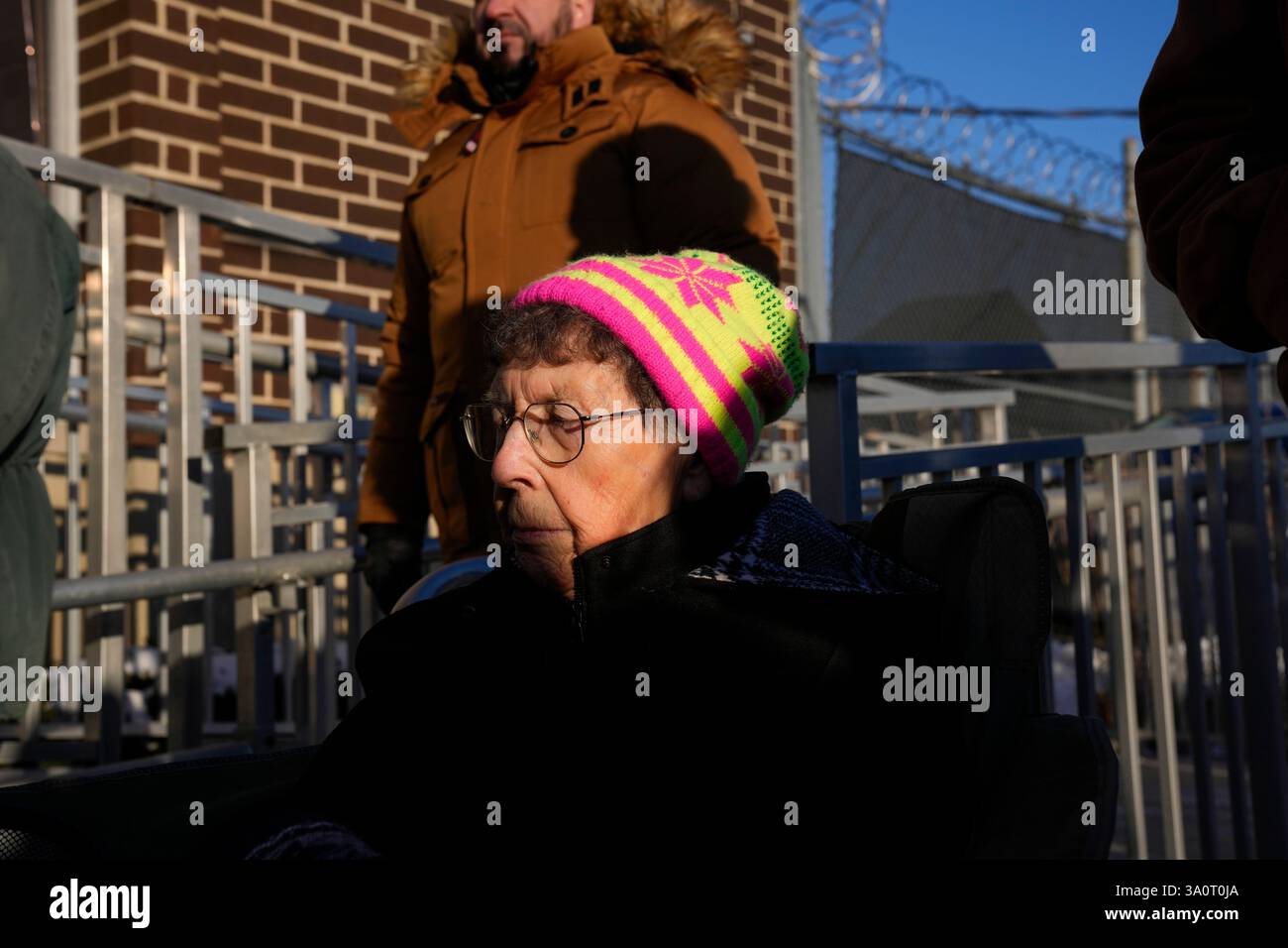 Sister JoAnn Persch, 90, a nun with the Sisters of Mercy, prays with ...