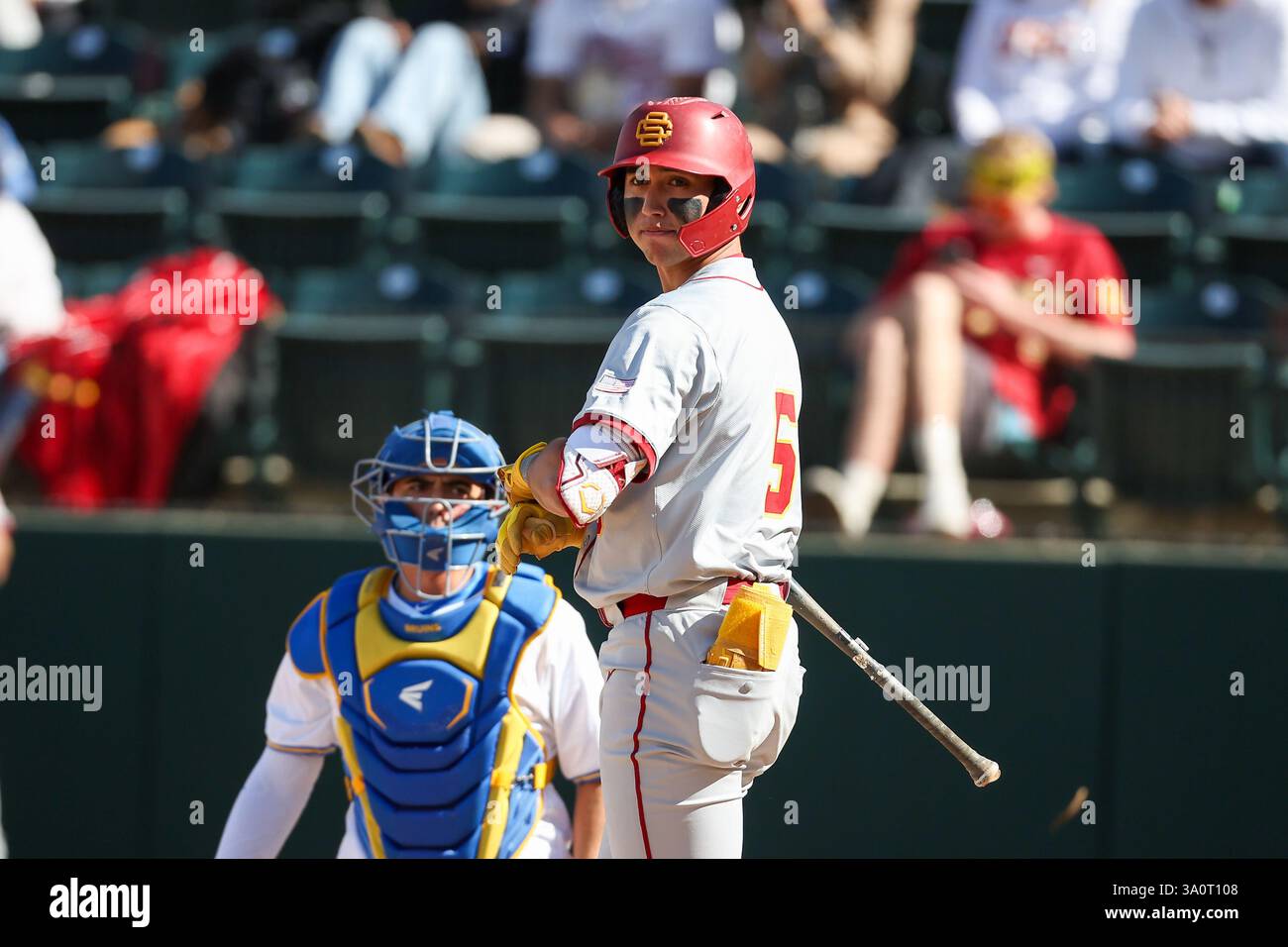 March 2, 2025: USCâ€™s Adrian Lopez (5) during an NCAA baseball game ...