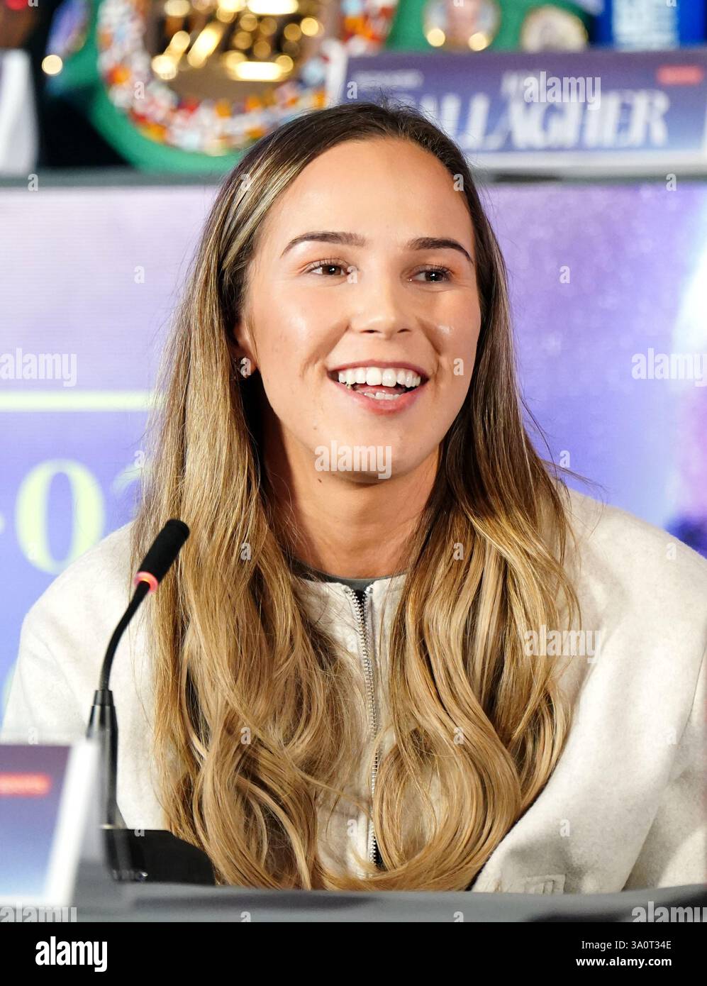 Chloe Watson during a press conference at The Dorchester, London. Picture date: Wednesday March ...
