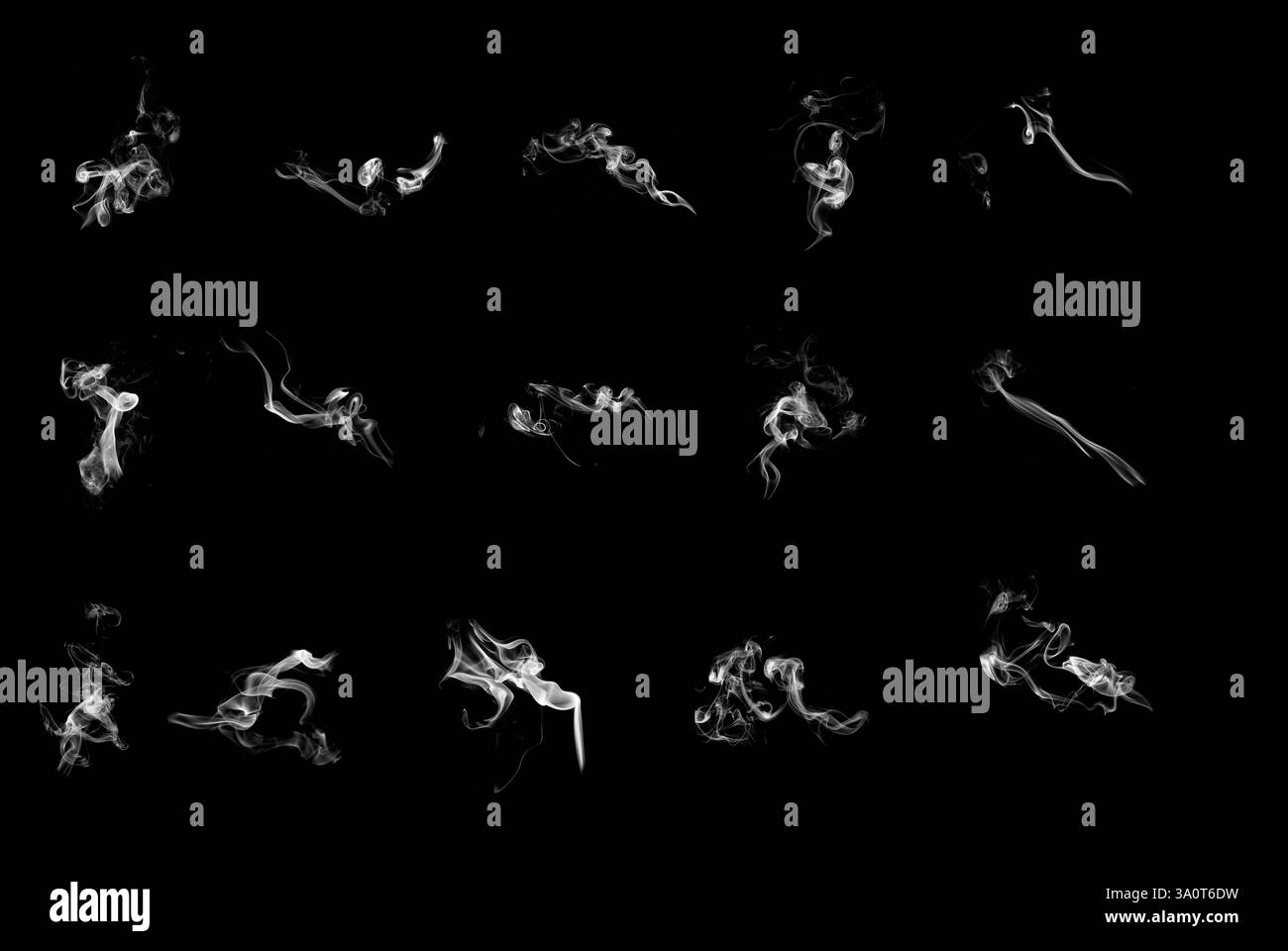 In the photo, various forms of smoke are shown rising upwards and ...
