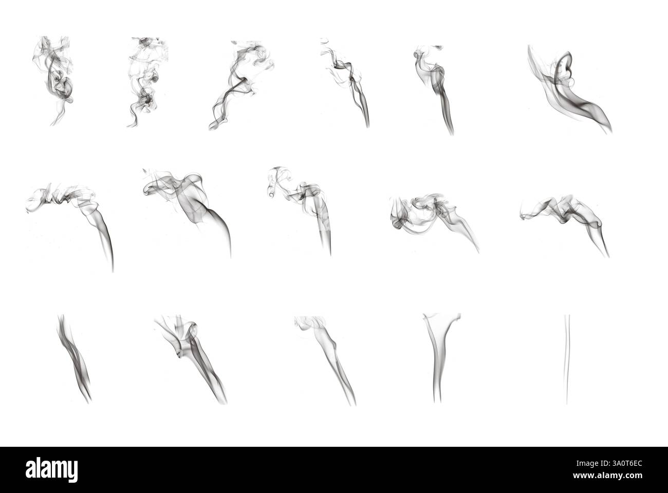 In the photo, various forms of smoke are shown rising upwards and ...