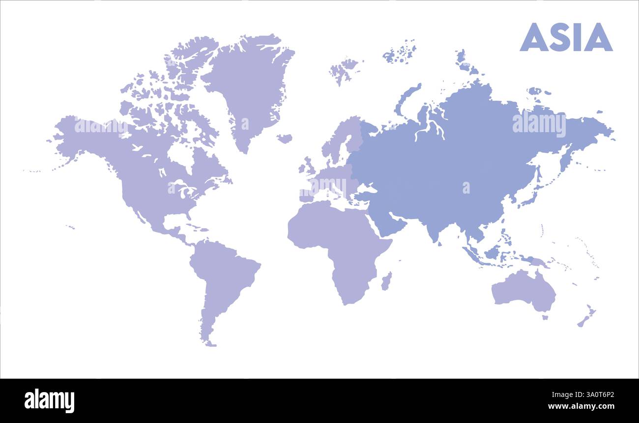 Map of Asia, highlighted on the world map, Asia on the world map ...