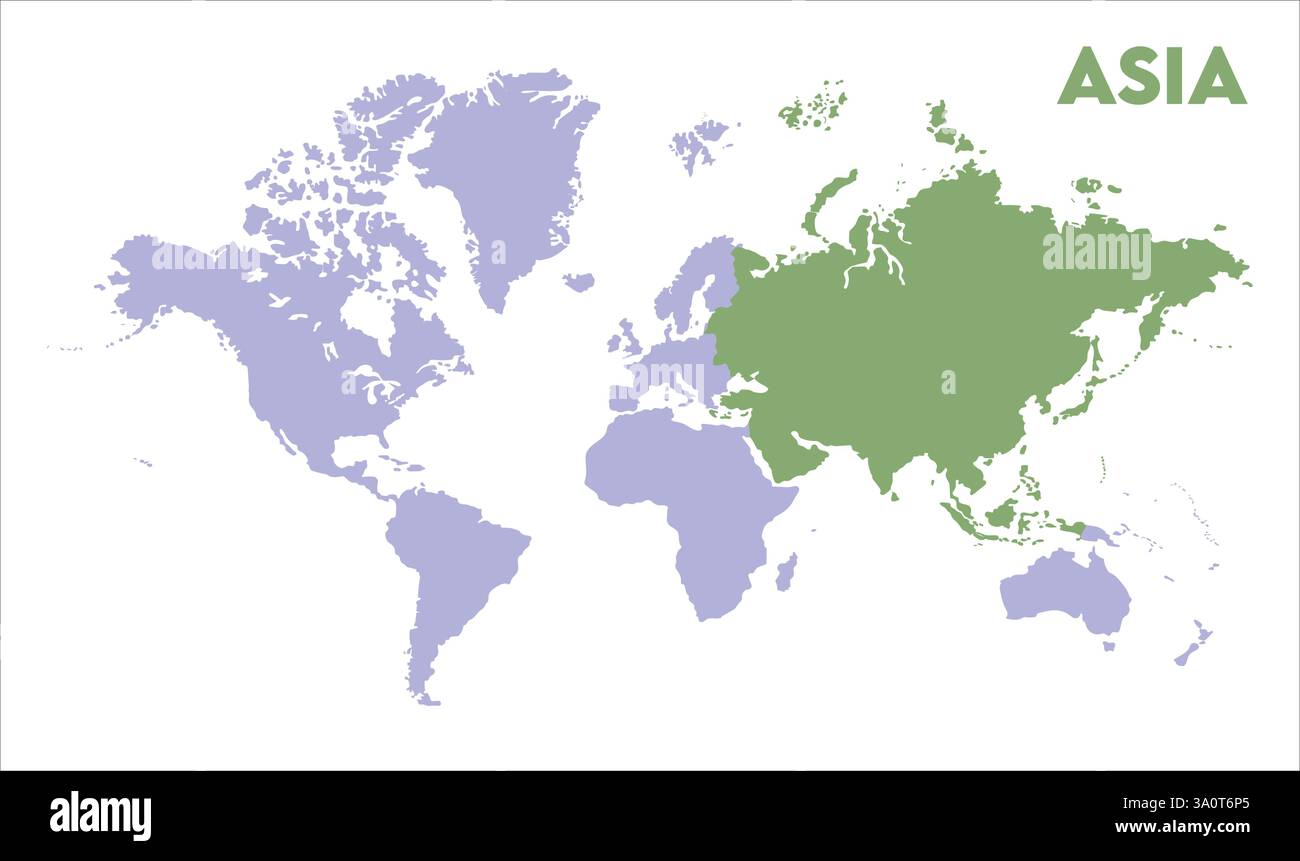 Map of Asia, highlighted on the world map, Asia on the world map ...