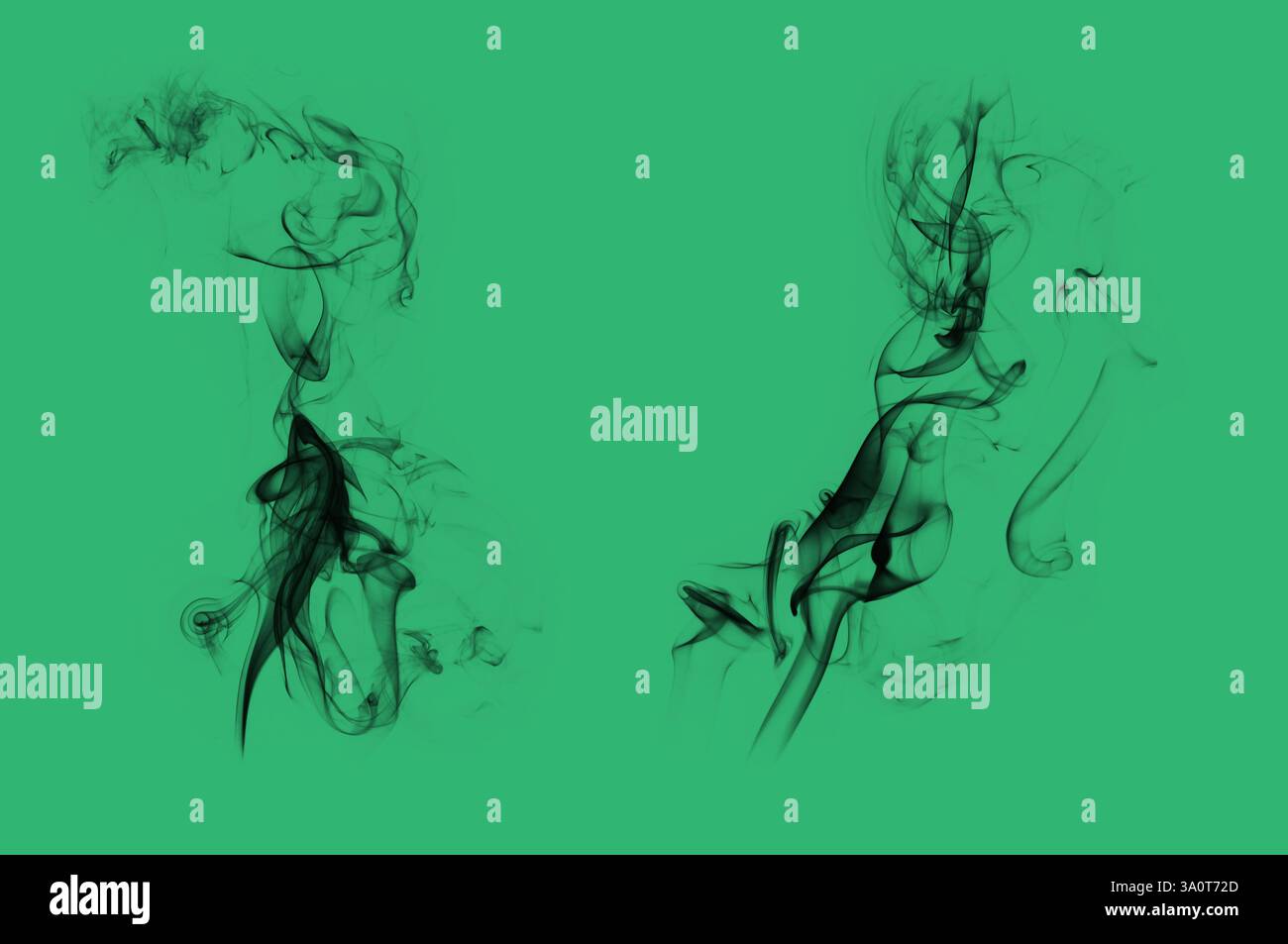 In the photo, various forms of smoke are shown rising upwards and ...