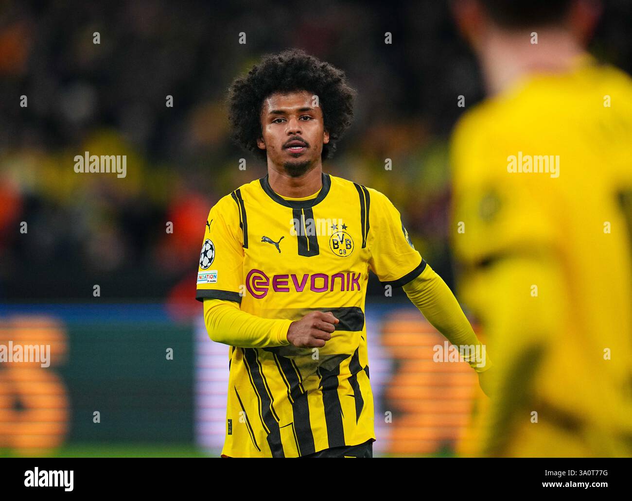March 04 2025: Karim Adeyemi of Borussia Dortmund looks on during a ...