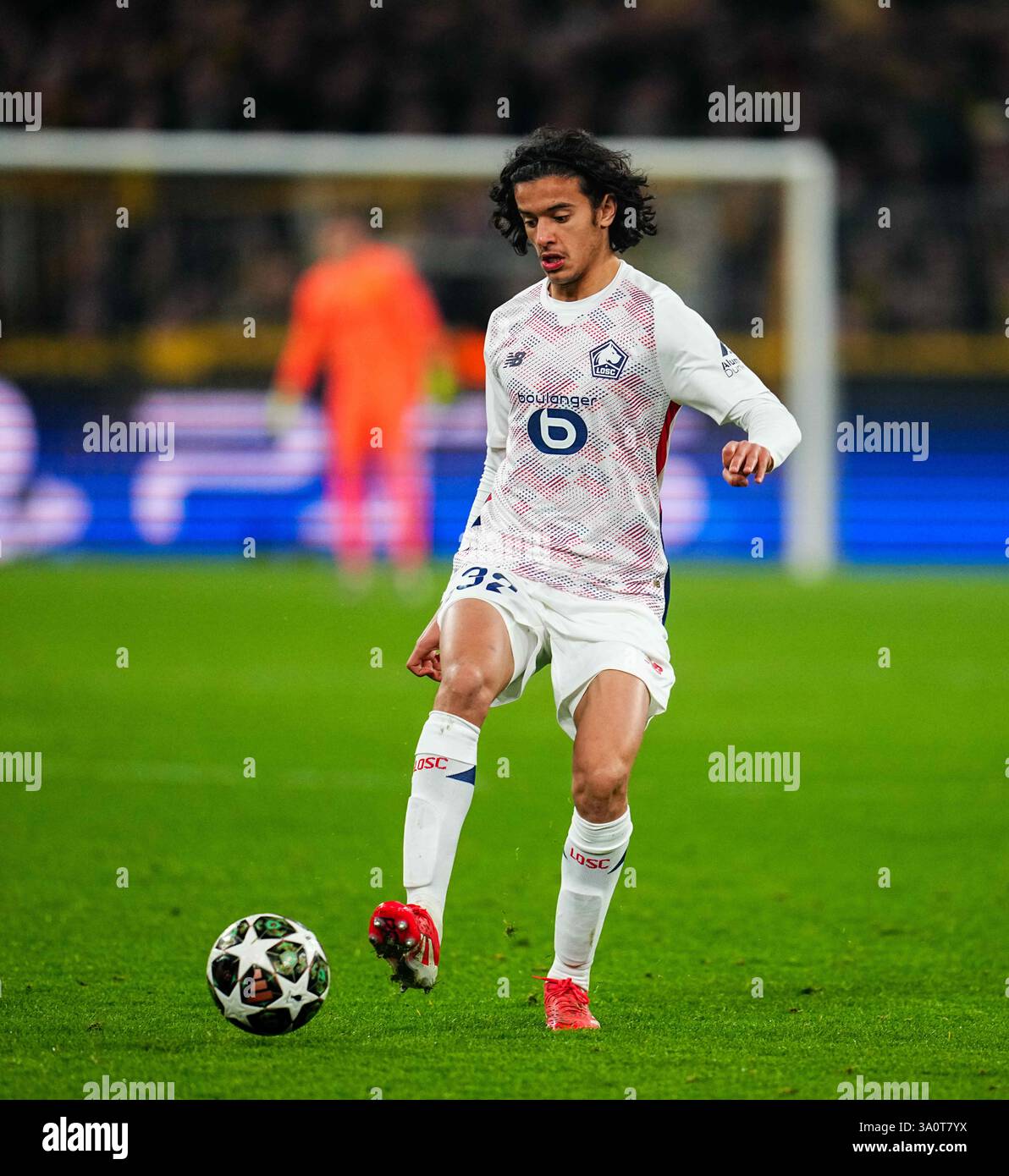 March 04 2025: Ayyoub Bouaddi of LOSC Lille looks on during a Champions ...