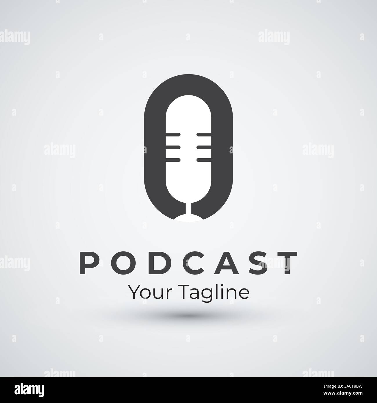 New podcast logo template hi-res stock photography and images - Alamy