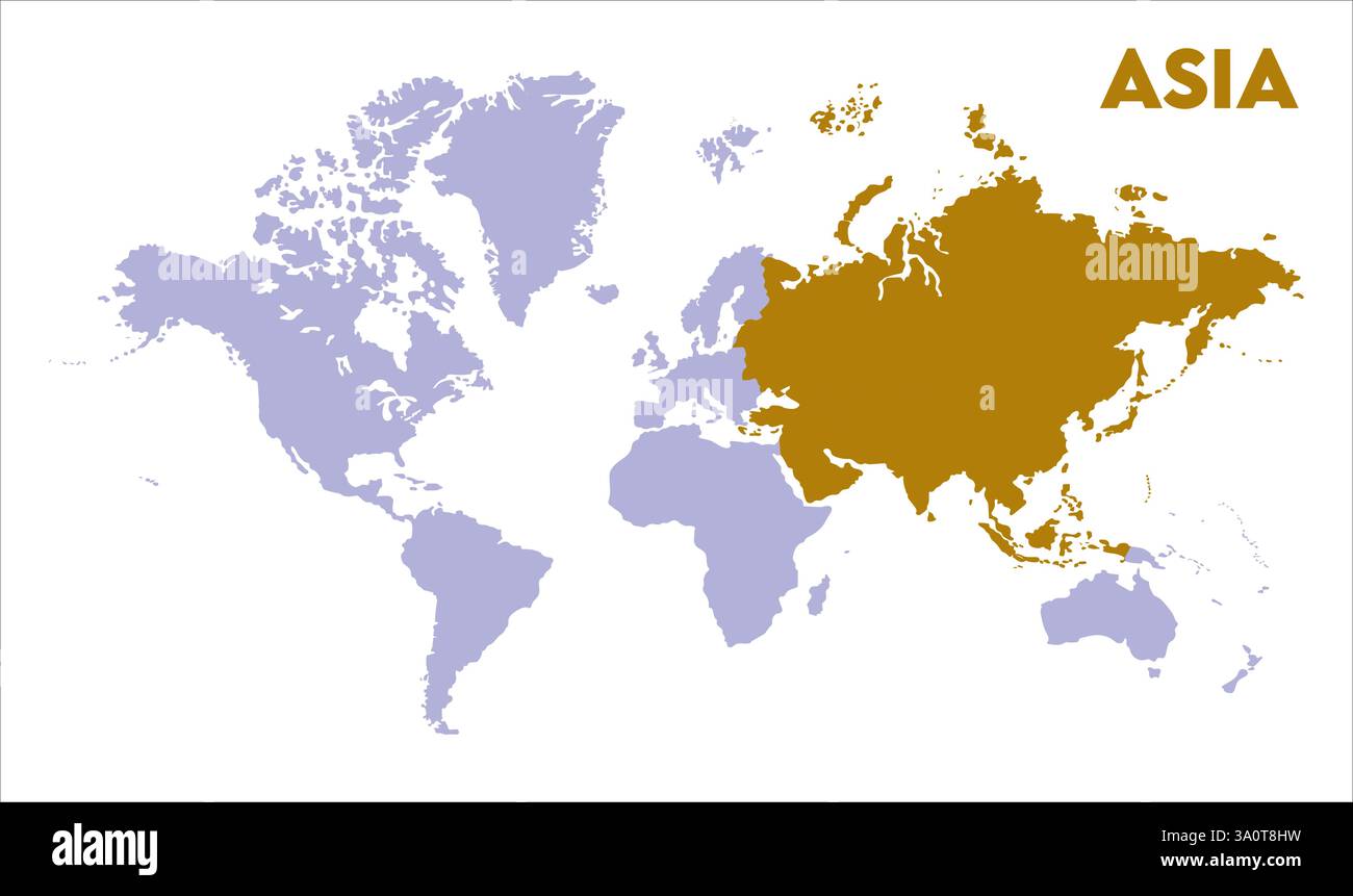 Map of Asia, highlighted on the world map, Asia on the world map ...