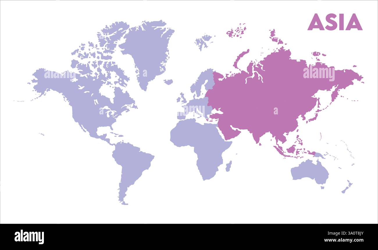 Map of Asia, highlighted on the world map, Asia on the world map ...