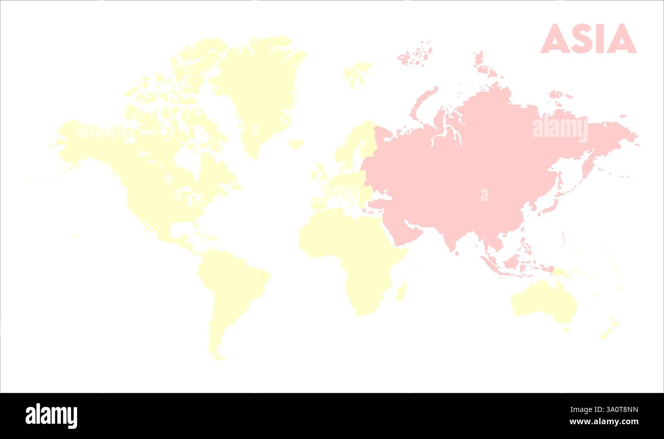 Map of Asia, highlighted on the world map, Asia on the world map ...