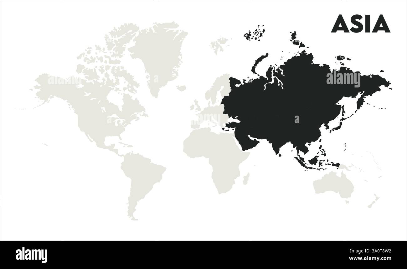 Map of Asia, highlighted on the world map, Asia on the world map ...