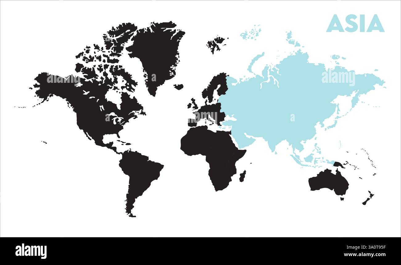 Map of Asia, highlighted on the world map, Asia on the world map ...