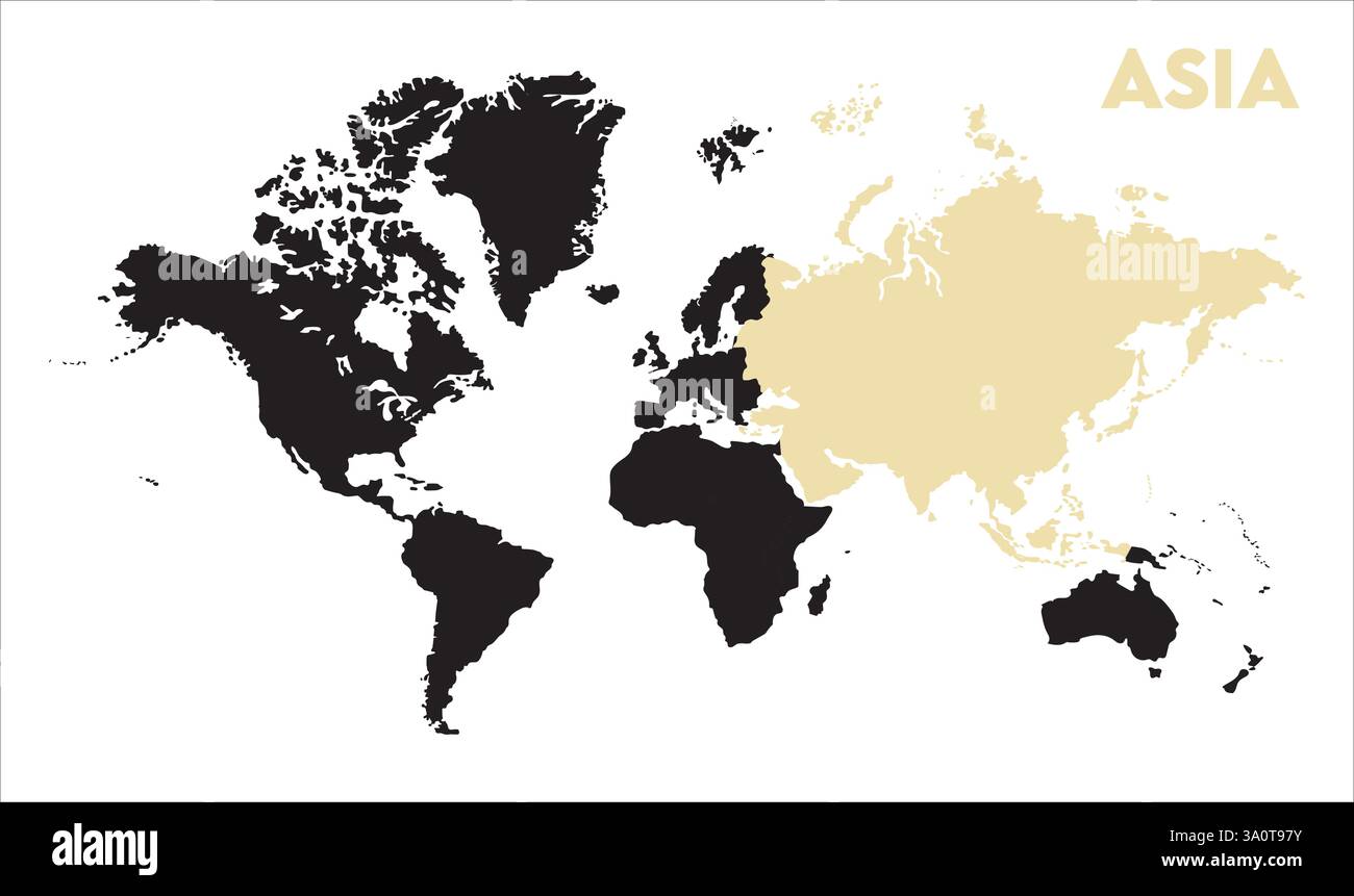 Map of Asia, highlighted on the world map, Asia on the world map ...