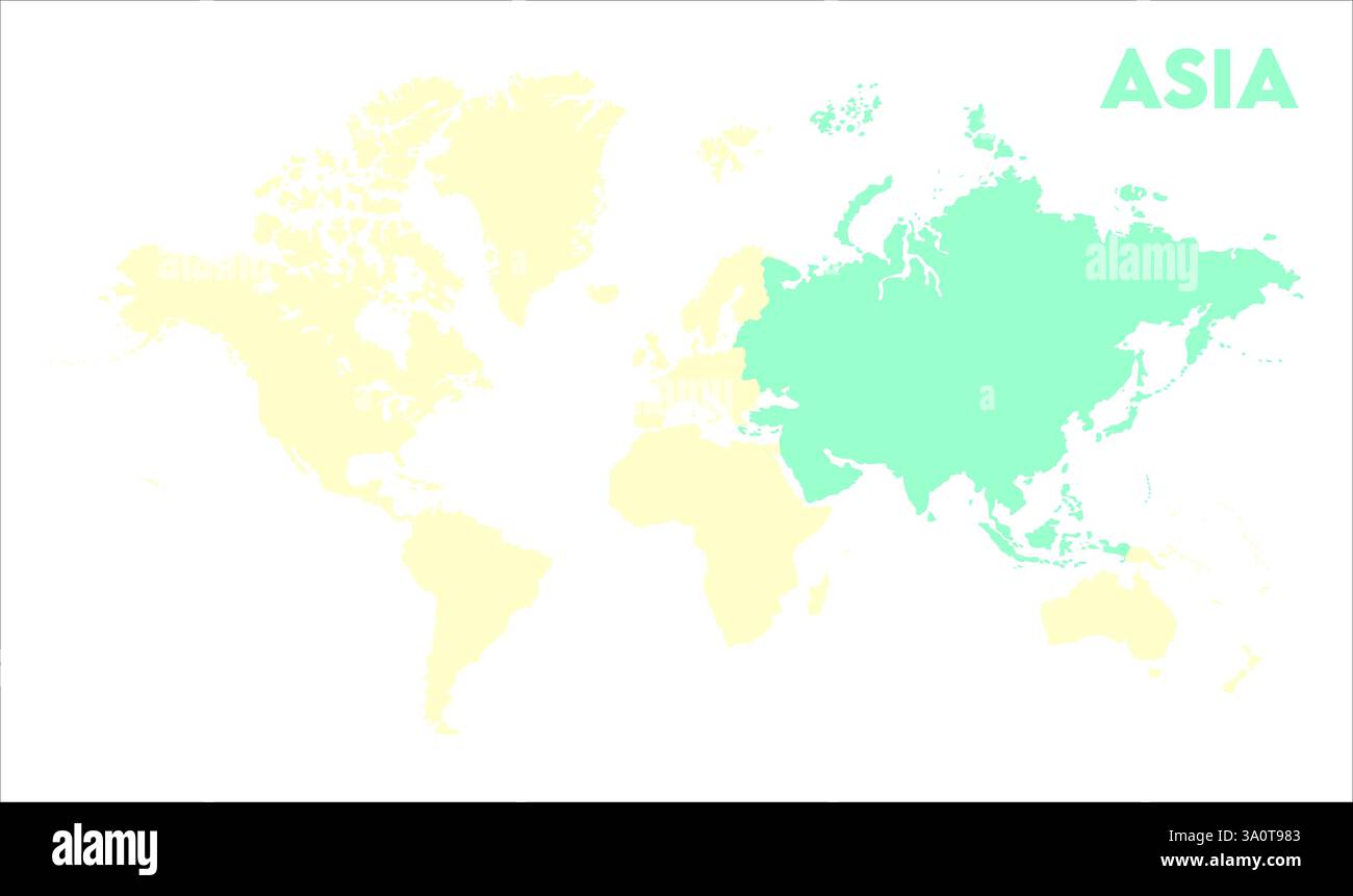 Map of Asia, highlighted on the world map, Asia on the world map ...