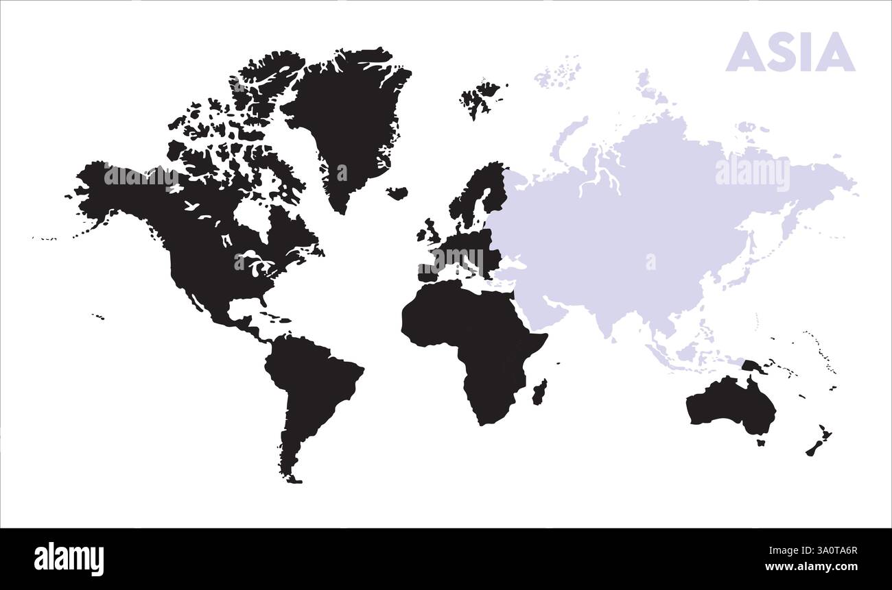 Map of Asia, highlighted on the world map, Asia on the world map ...