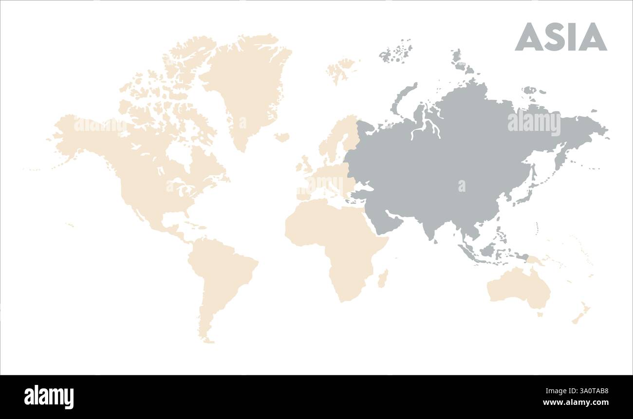 Map of Asia, highlighted on the world map, Asia on the world map ...