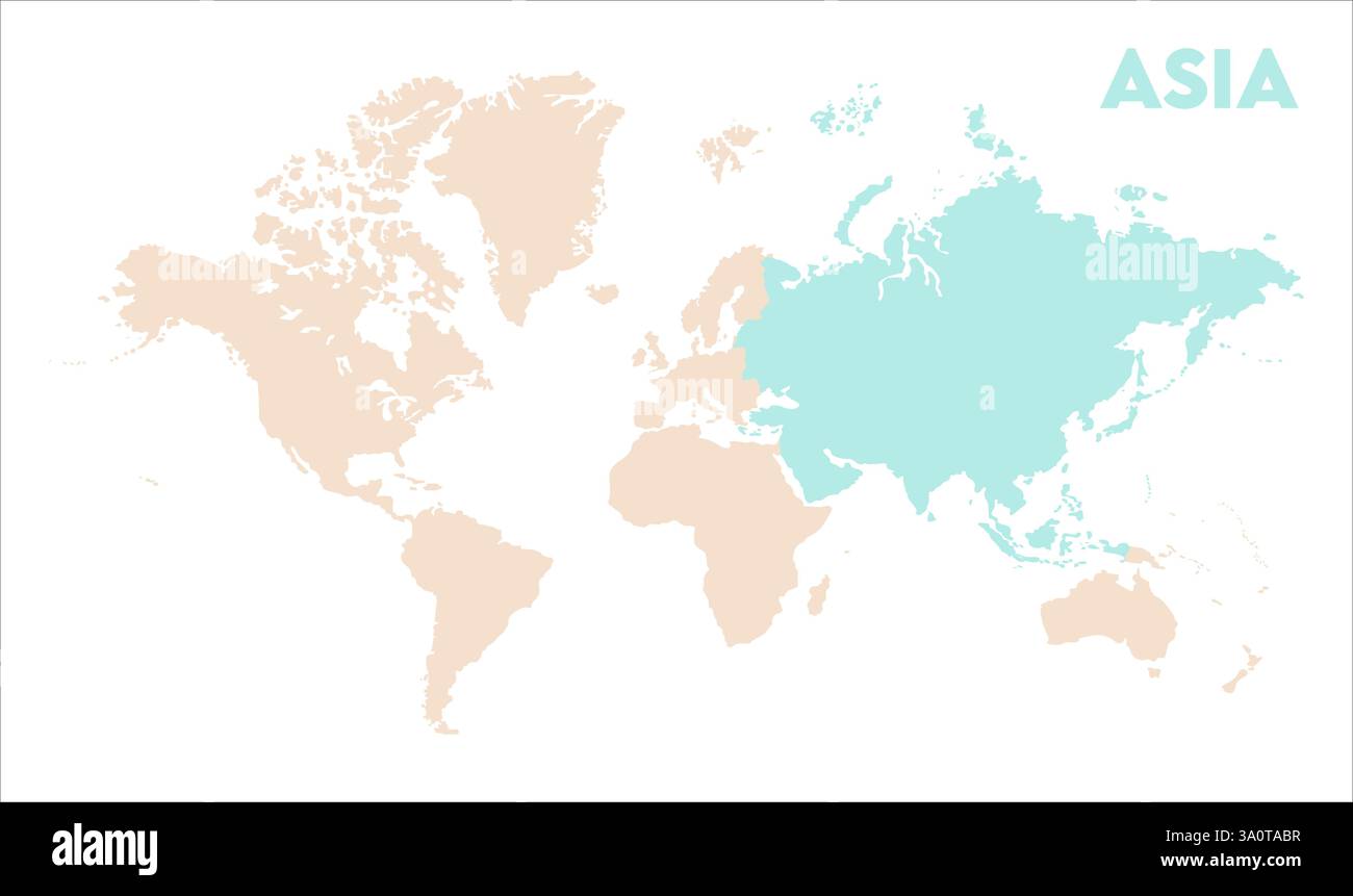 Map of Asia, highlighted on the world map, Asia on the world map ...