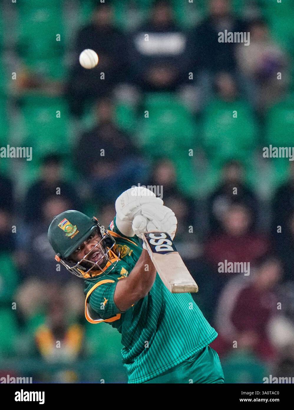 South Africa's captain Temba Bavuma bats during the ICC Champions ...