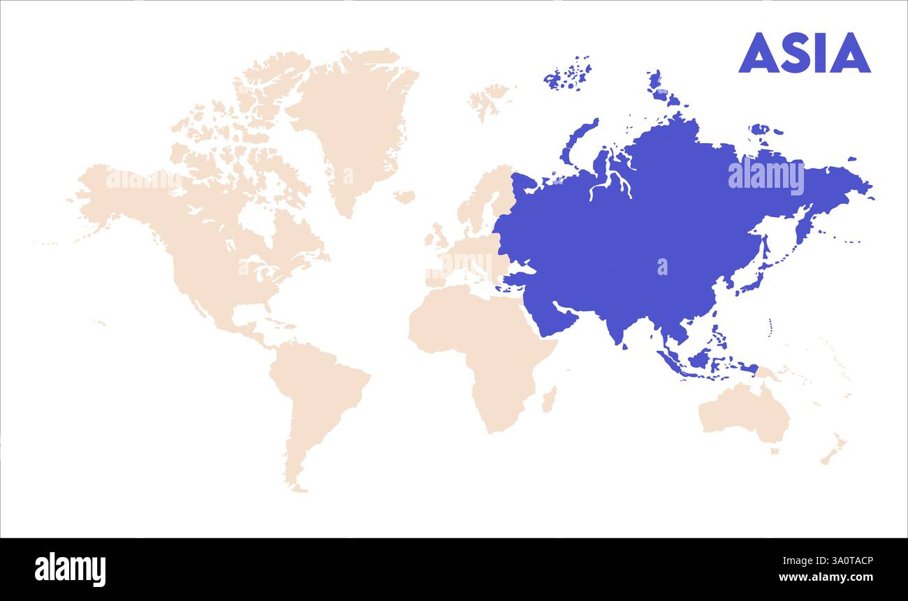 Map of Asia, highlighted on the world map, Asia on the world map ...
