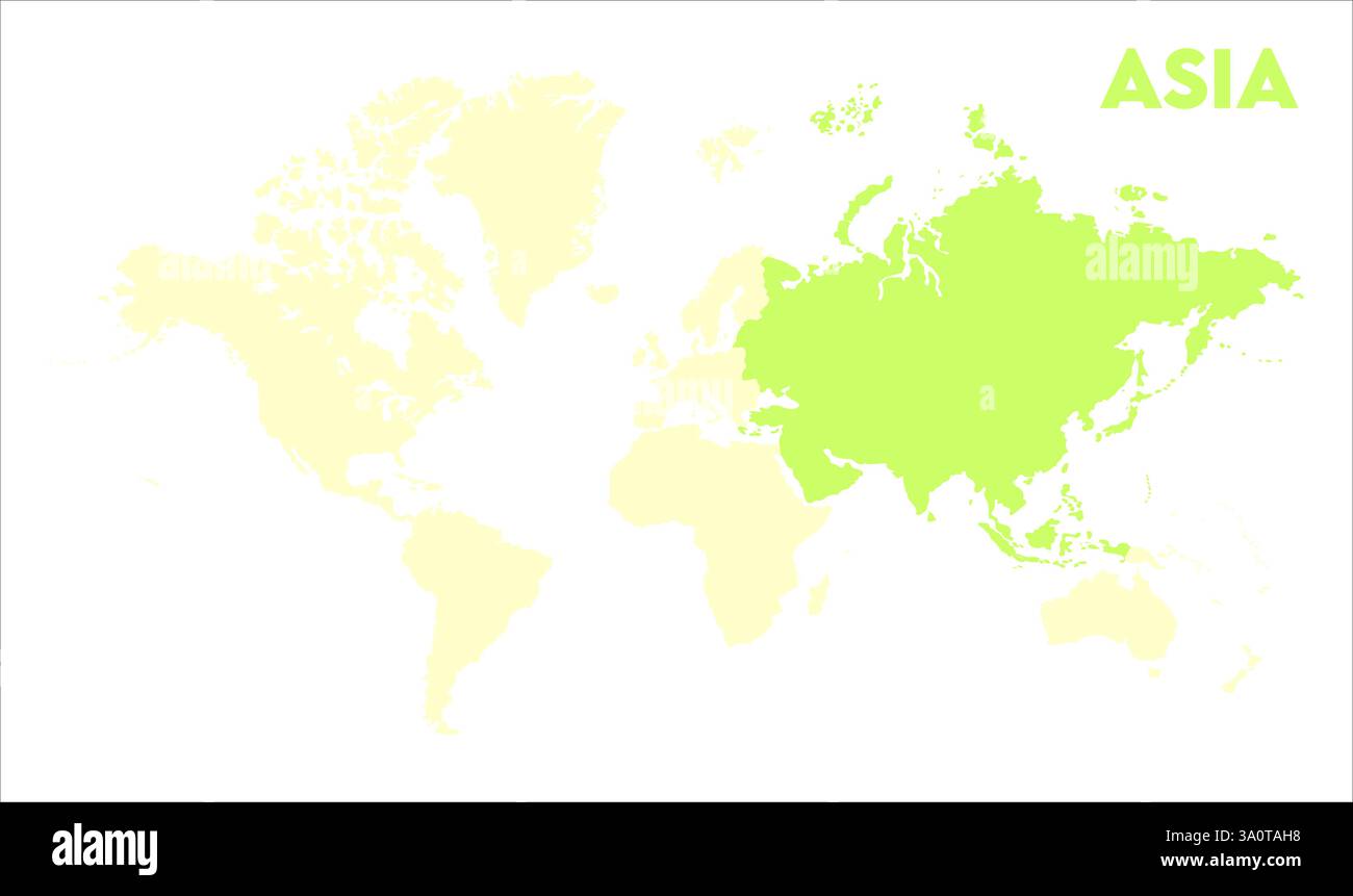 Map of Asia, highlighted on the world map, Asia on the world map ...
