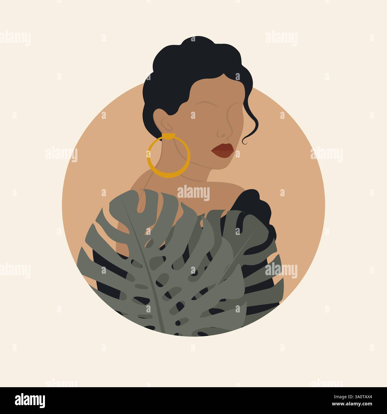 Faceless young woman in black dress aesthetic illustration. Vintage ...