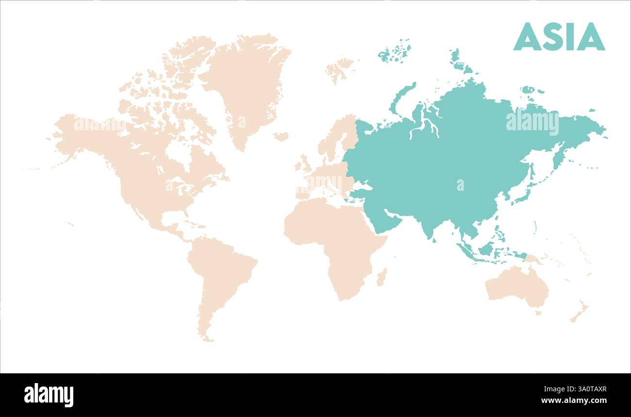 Map of Asia, highlighted on the world map, Asia on the world map ...