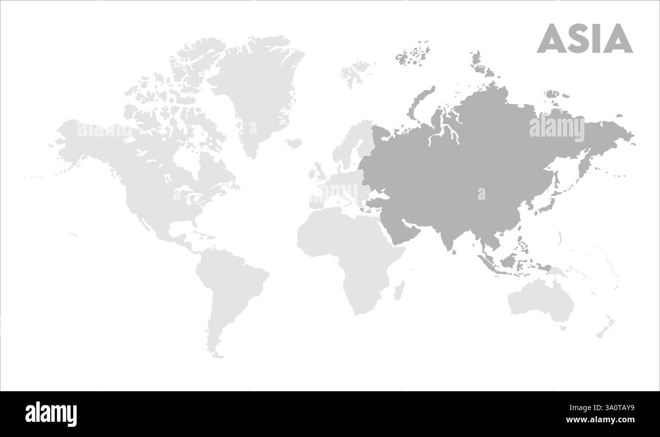 Map of Asia, highlighted on the world map, Asia on the world map ...