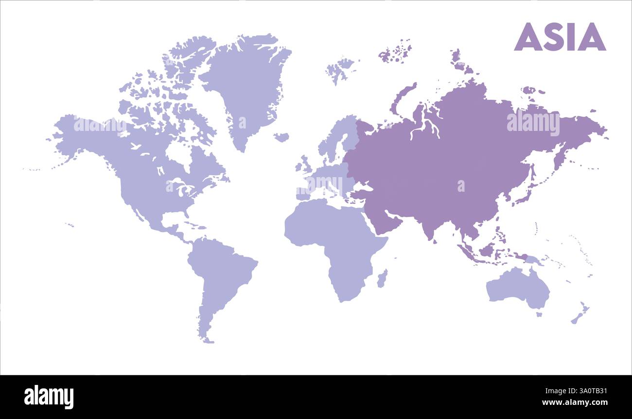 Map of Asia, highlighted on the world map, Asia on the world map ...