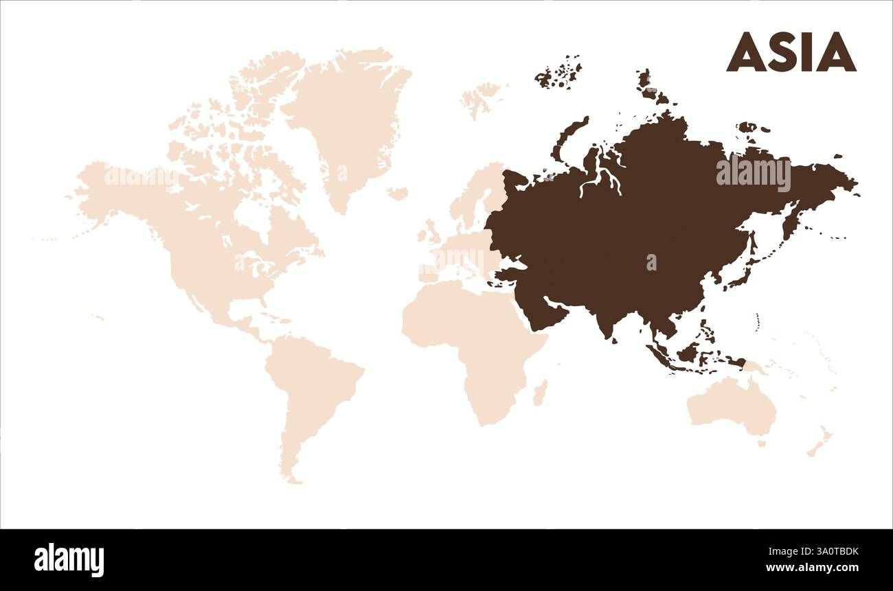 Map of Asia, highlighted on the world map, Asia on the world map ...