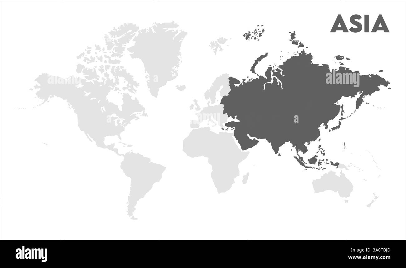 Map of Asia, highlighted on the world map, Asia on the world map ...