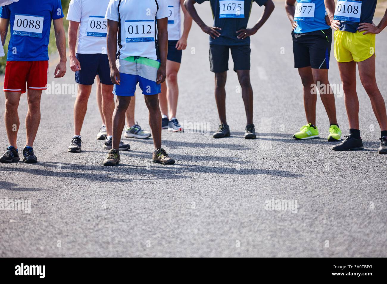 Outdoor, sports and group of people for marathon, race competition and ...