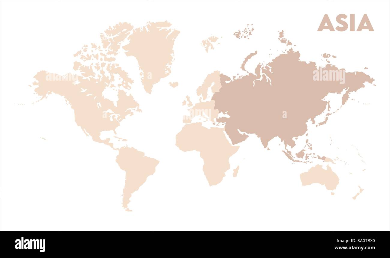 Map of Asia, highlighted on the world map, Asia on the world map ...