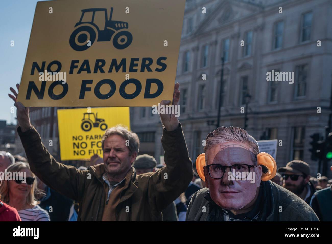London, UK. 04th Mar, 2025. A protester holds a placard saying "No ...