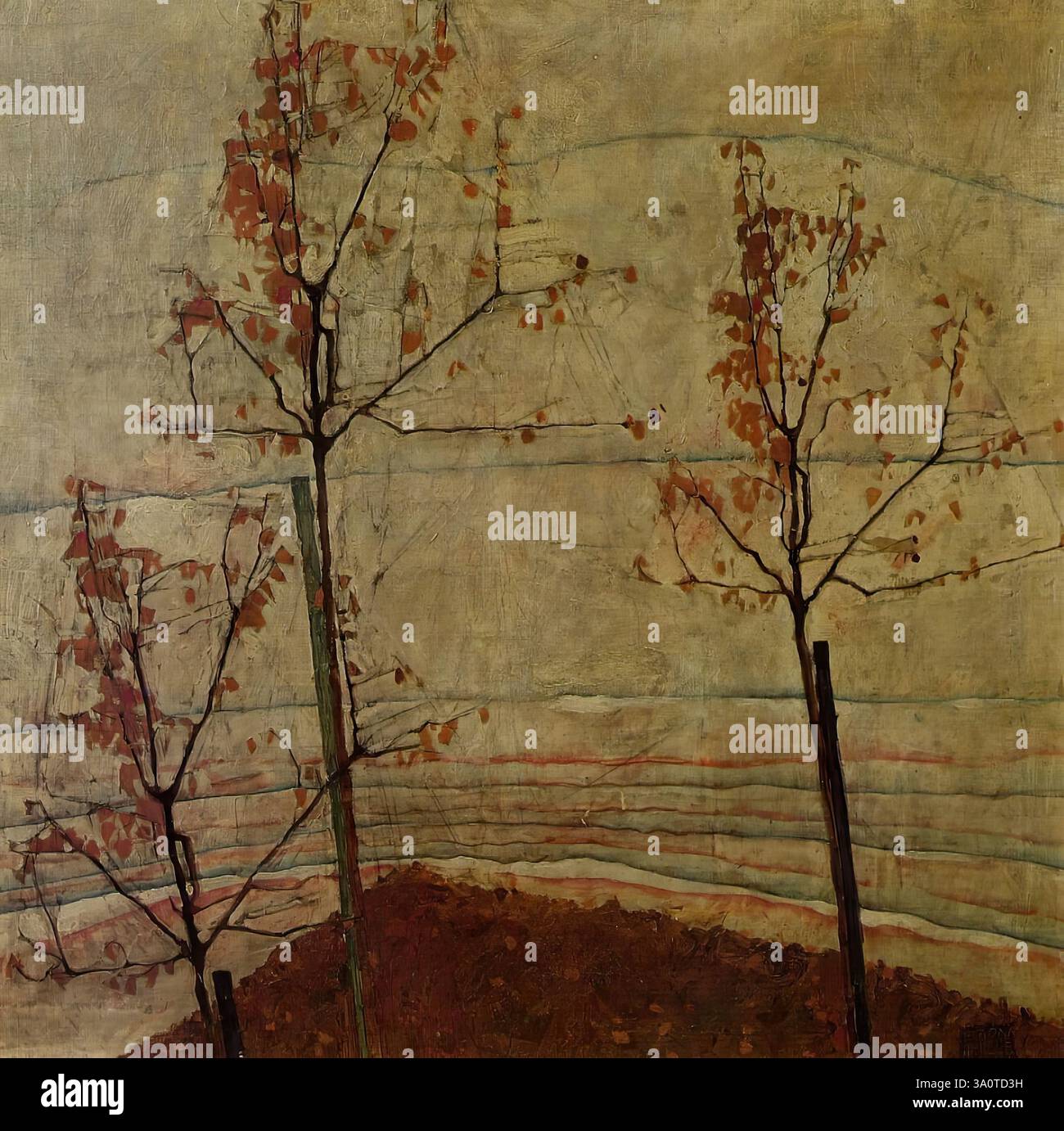 Egon Schiele painting - Autumn Trees Stock Photo - Alamy