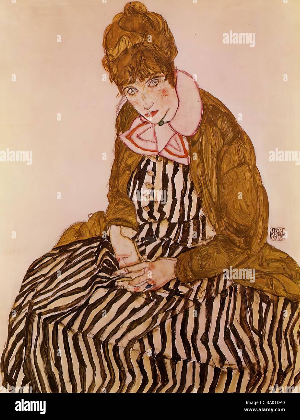 Egon Schiele painting - Edith Schiele, Seated Stock Photo - Alamy