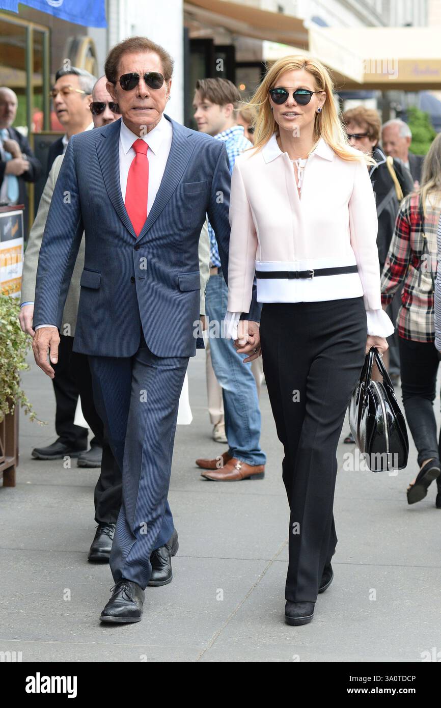 Steve Wynn and Andrea Hissom seen walking in Midtown Manhattan on May ...