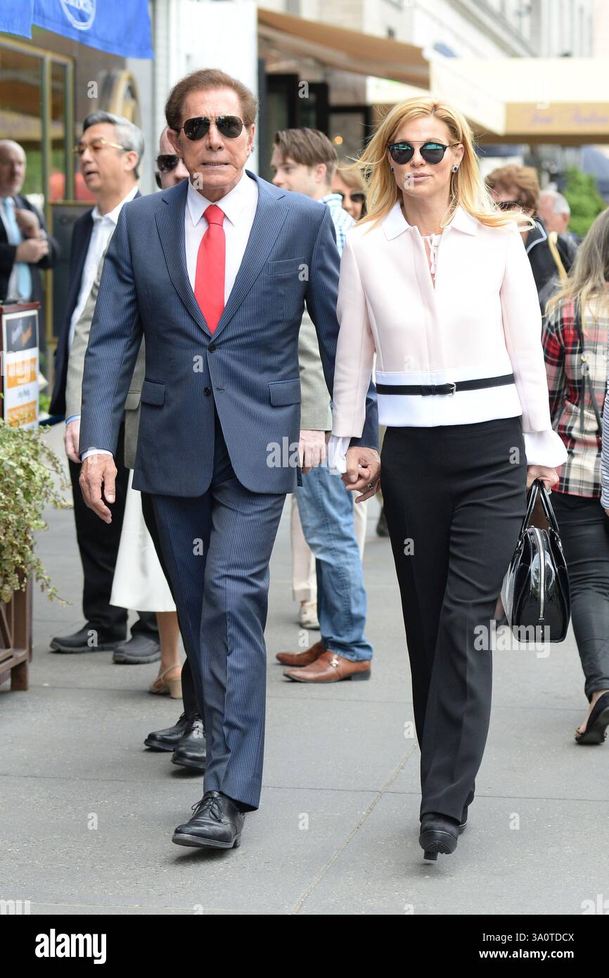 Steve Wynn and Andrea Hissom seen walking in Midtown Manhattan on May ...