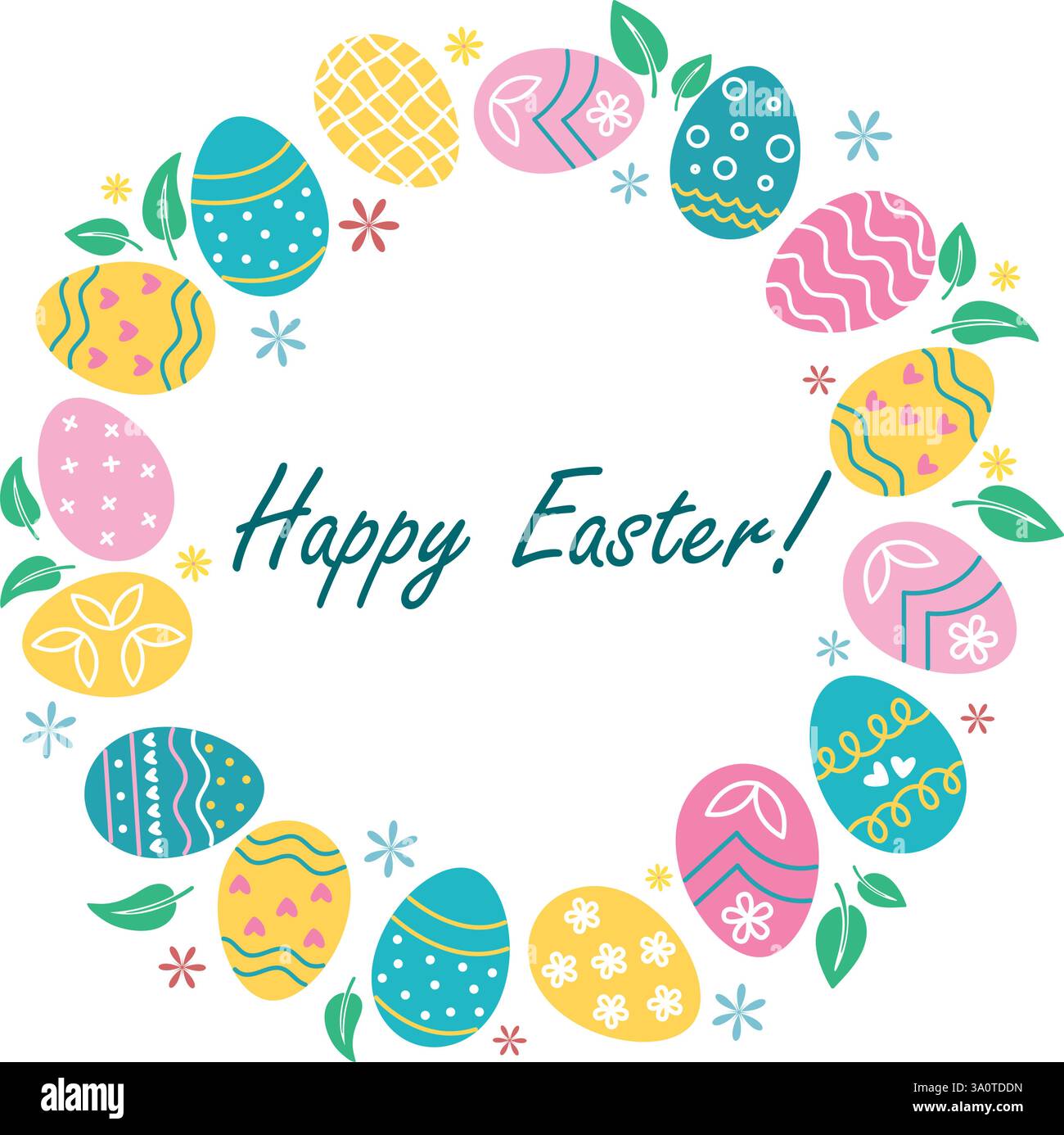 Stylish frame easter eggs Stock Vector Images - Alamy
