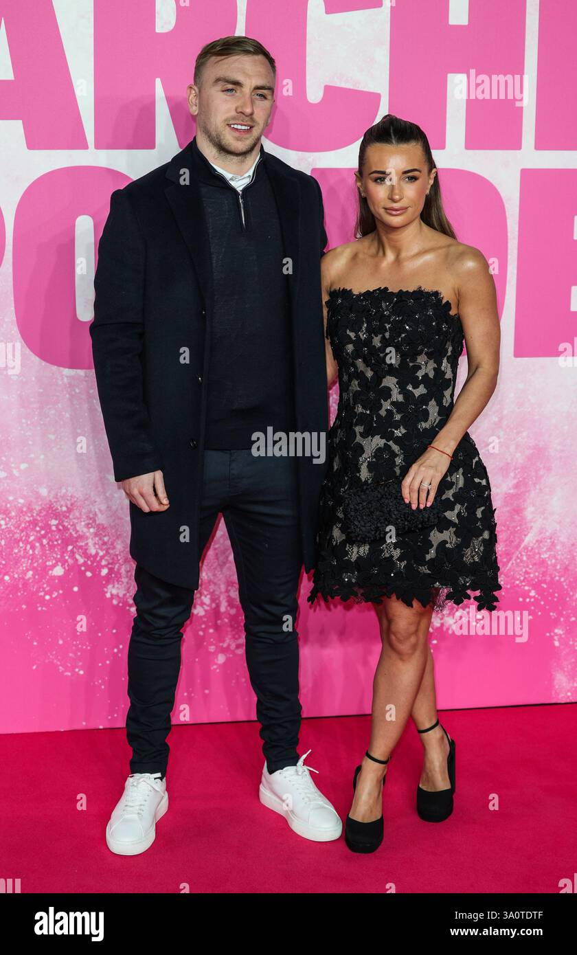 Jarrod Bowen and Dani Dyer seen attending the world premiere of ...