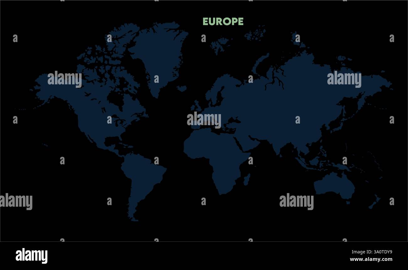 Map of Europe, highlighted on the world map, Europe on the world map ...